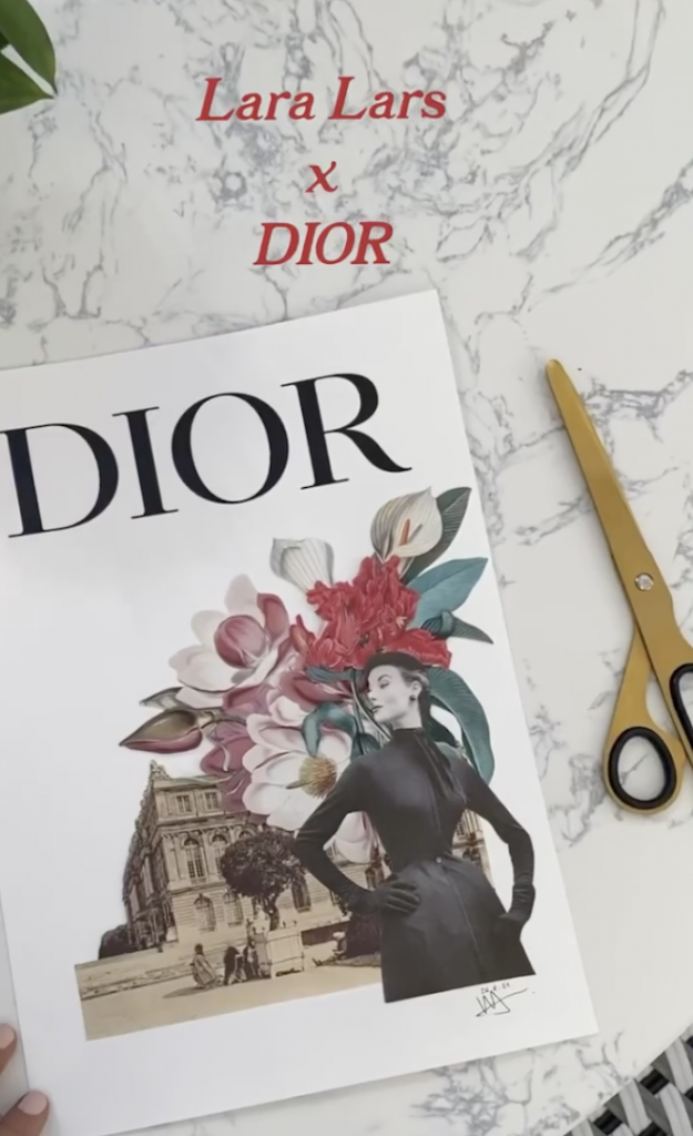 08.09.21Lara Lars, collages en la Maison Dior – Okiko/Creatives